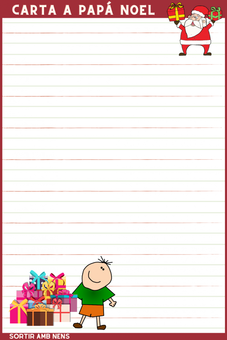 CARTA A PAPÁ NOEL PARA IMPRIMIR - Sortir amb nens